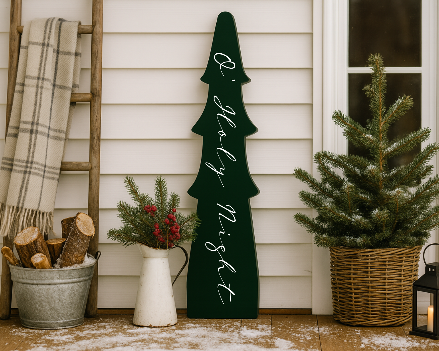 Holiday & Seasonal :: Christmas :: Rustic Minimalist porch leaner ...